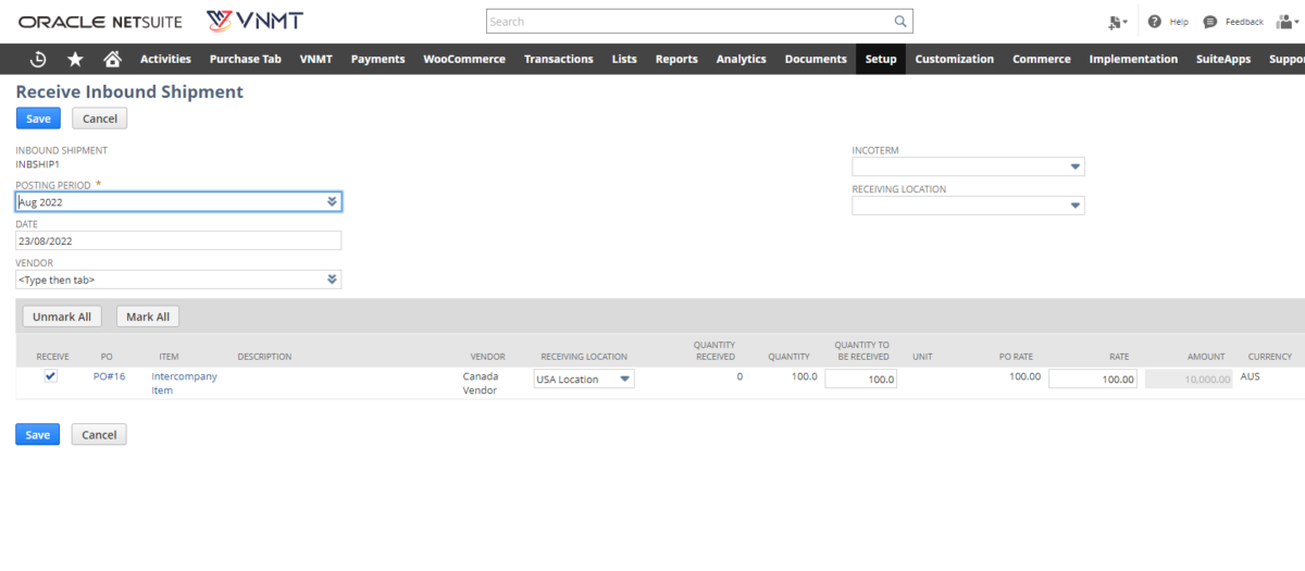 NetSuite Inbound Shipping - An Explainer - VNMT